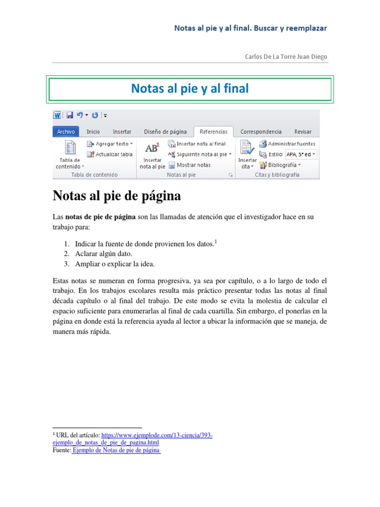 Notas Al Pie y Al Final | PDF | Informática | Informática y tecnología ...