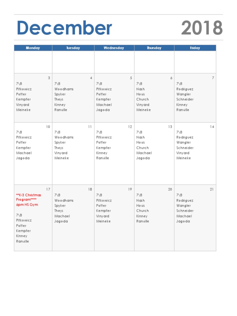 December Specials Rotation | PDF