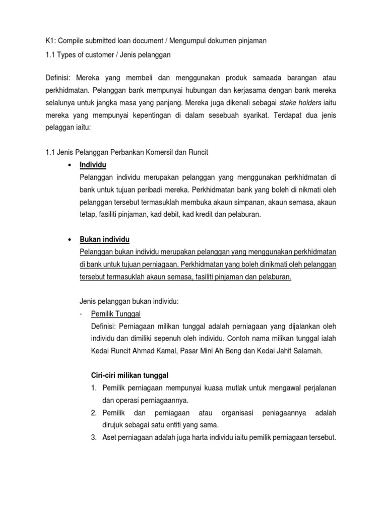 Bpb4013 Nota Loan Application Processing | PDF