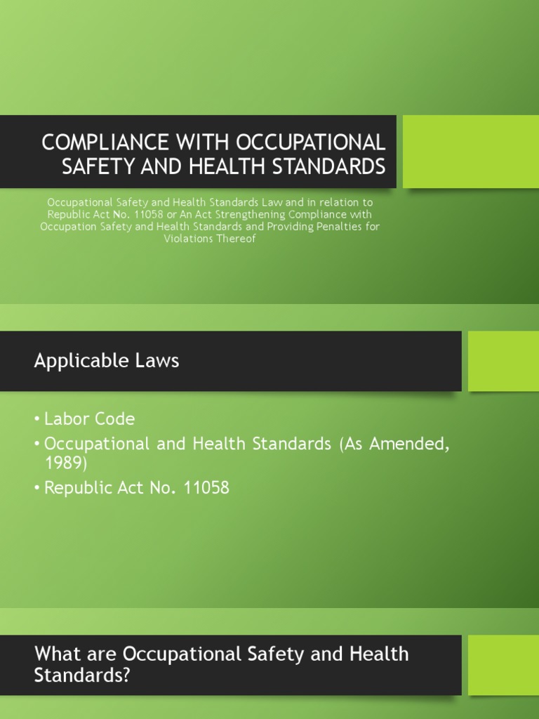 Occupational Safety Compliance Guide | PDF | Physician | Occupational ...