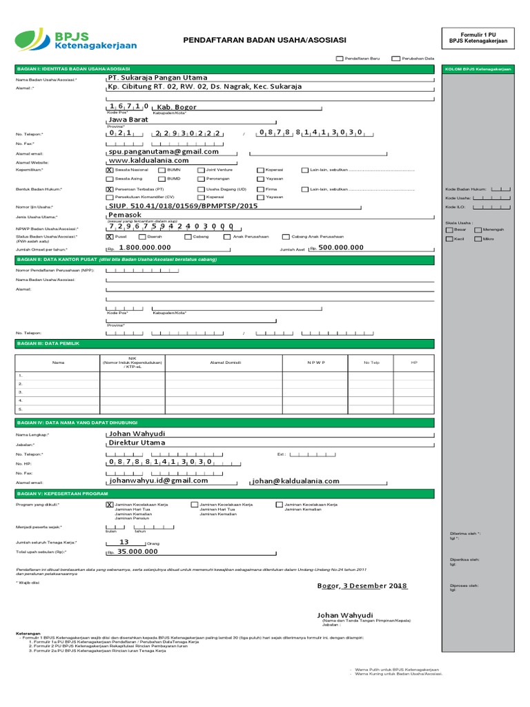 Formulir Perush & Asosiasi | PDF Formulir Perush & Asosiasi | PDF
