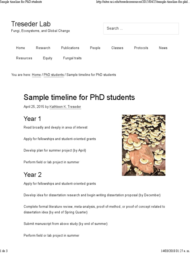 Sample Timeline For PHD Students | PDF | Doctor Of Philosophy | Thesis