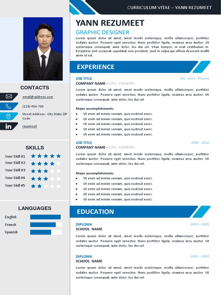 Yanaka Resume Template ByRezumeet A4 | PDF | Text