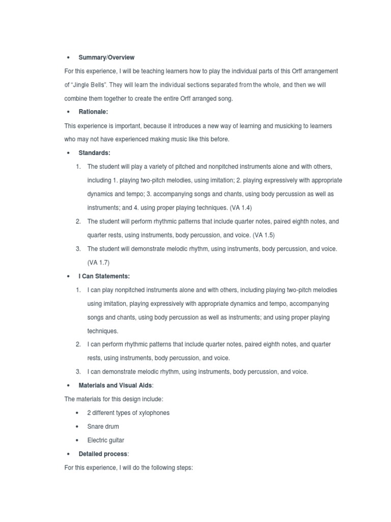 Jingle Bell Orff Arrangement | PDF | Musical Instruments | Rhythm