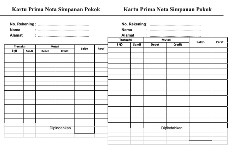 Tabel Simpanan Pokok Koperasi | PDF