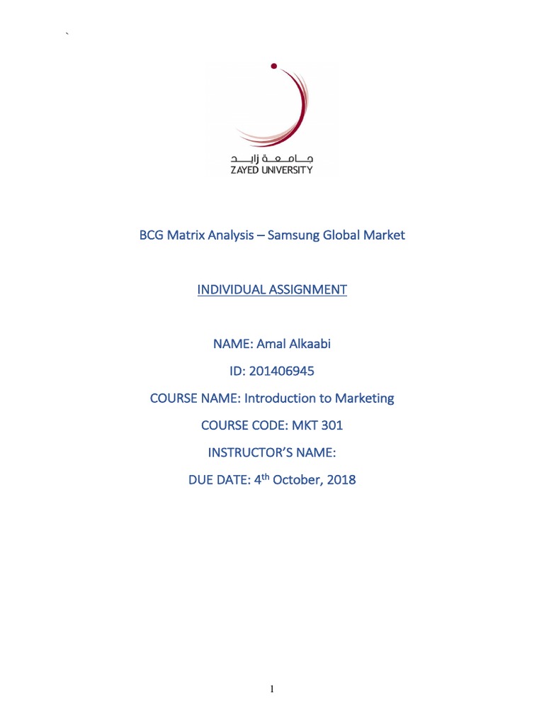 Samsung BCG Matrix Analysis 2018 | PDF | Smartwatch | Samsung