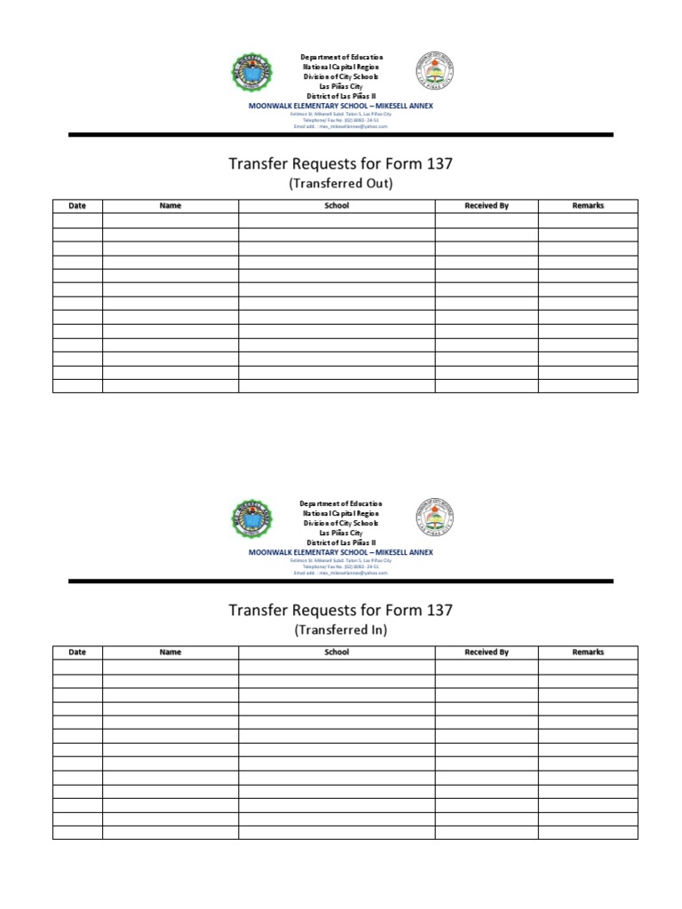 Transfer Request Template | PDF