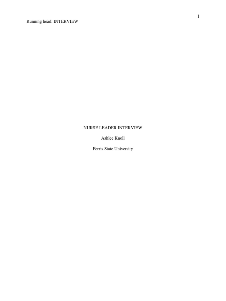 Nurse Manager Interview | PDF | Nursing | Health Care
