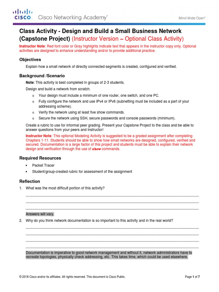 11.5.1.1 Class Activity - Design and Build A Small Network - ILM | PDF ...