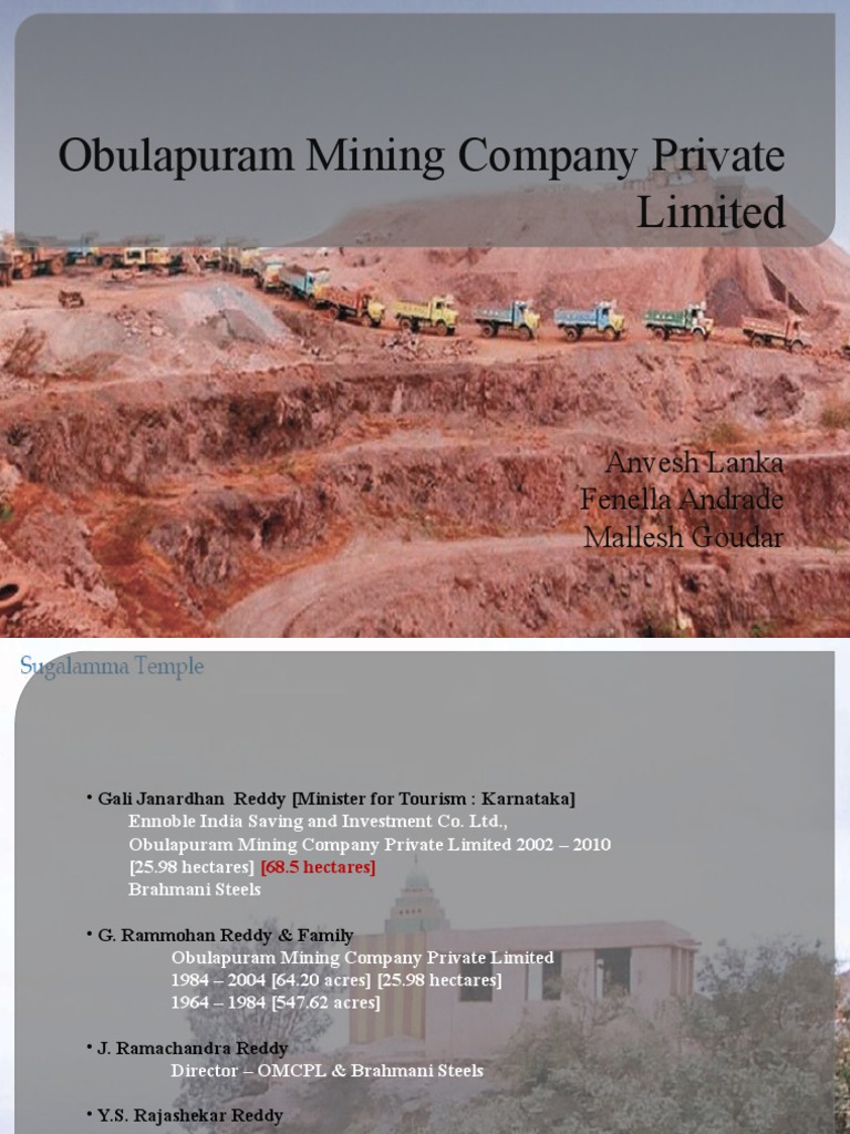Obulapuram Mining Company Private Limited: Anvesh Lanka Fenella Andrade ...