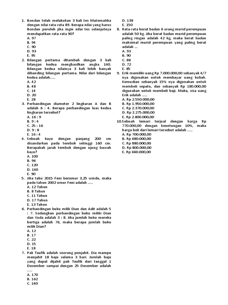Contoh Soal Numerik | PDF