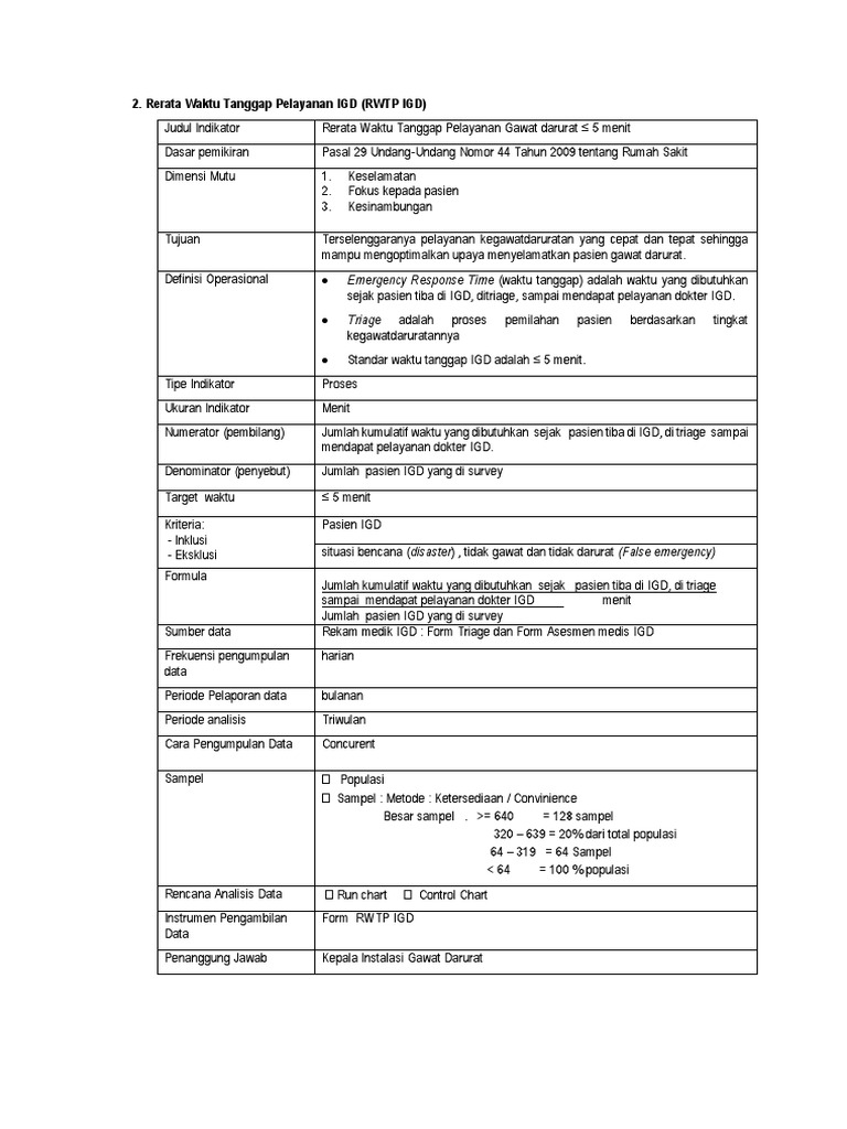 RWTP Waktu Tanggap Pelayanan | PDF