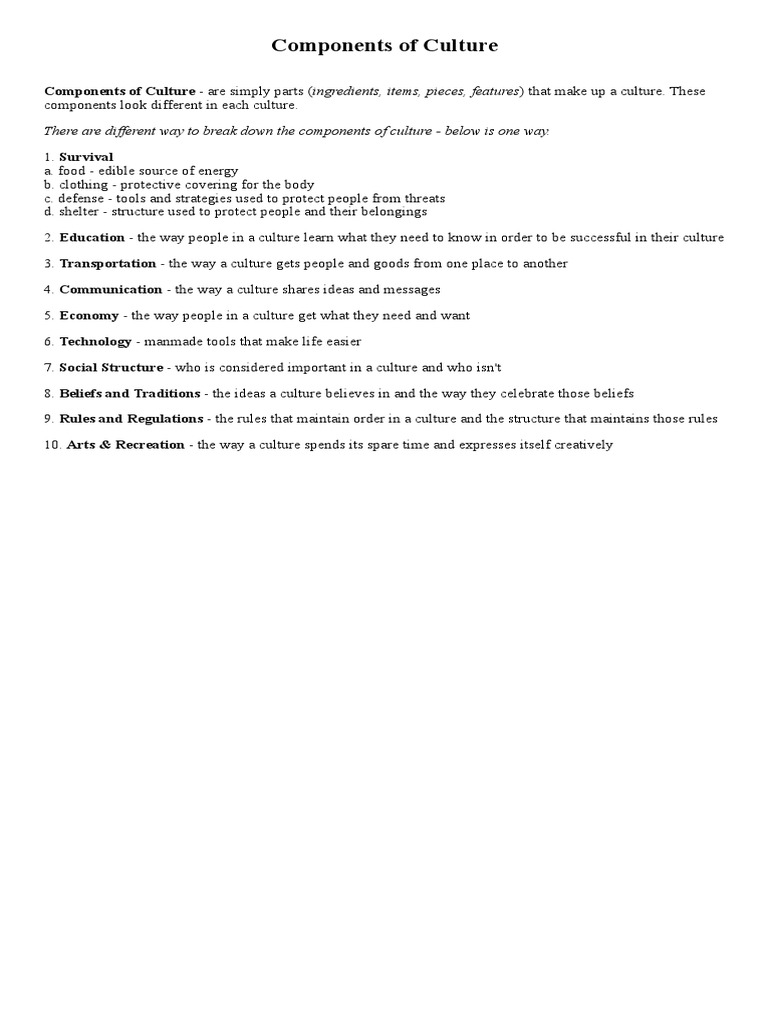 Cultural Building Blocks Guide | PDF | Social Science | Science ...