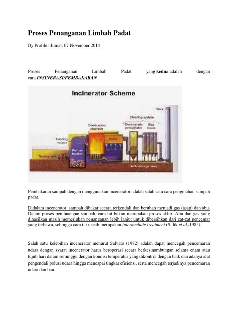 Proses Penanganan Limbah Padat (Incinerator) | PDF