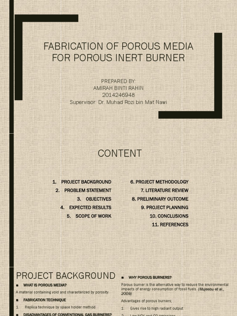 Fabrication of Porous Media For Porous Inert Burner | PDF | Porosity ...