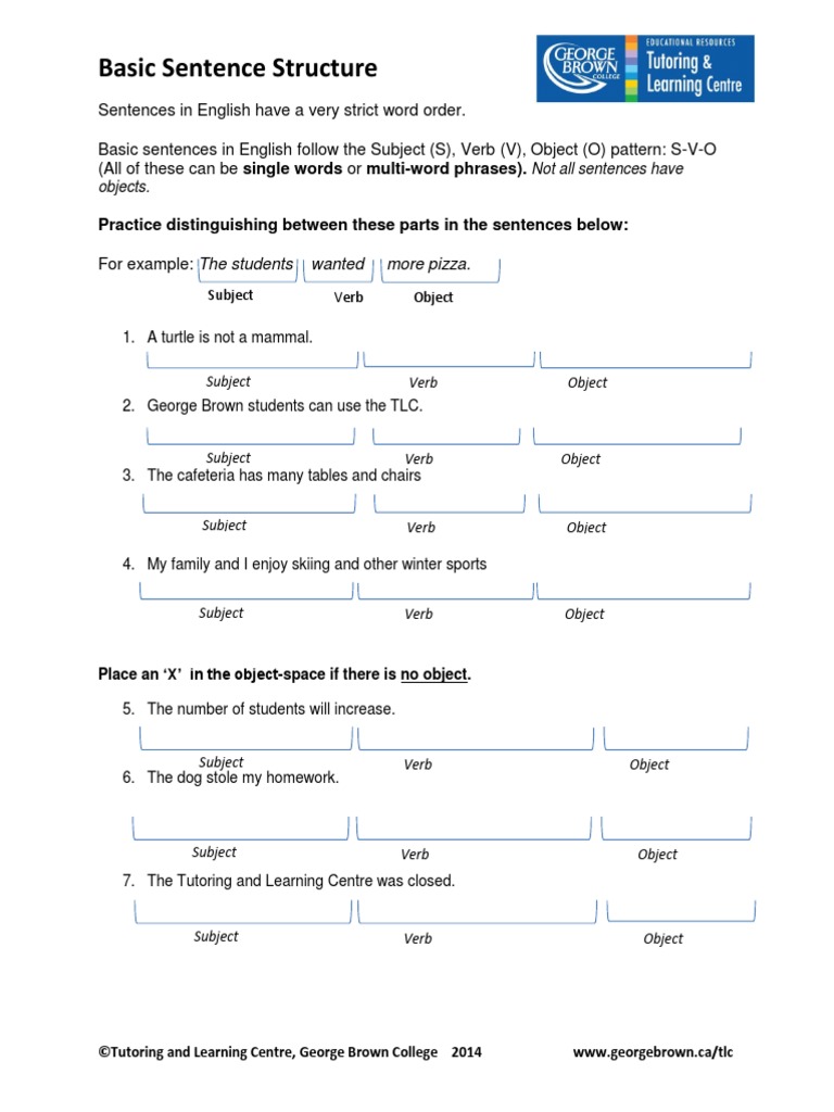 Basic Sentence Structure | PDF | Business