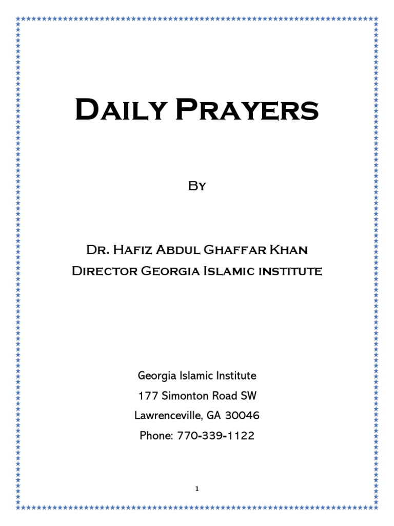 Daily Prayers: Georgia Islamic Institute 177 Simonton Road SW Lawrenceville, GA 30046 Phone: 770 ...