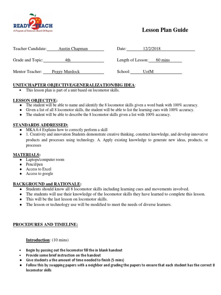 Multi-Application Edtpa Lesson Plan | PDF | Lesson Plan | Change