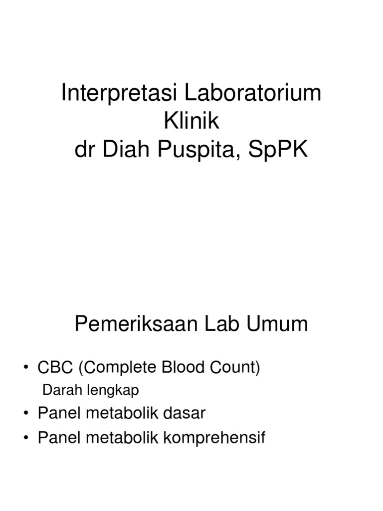 Interpretasi Hasil Lab | PDF