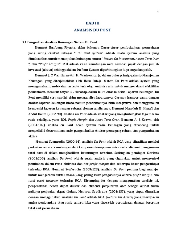 Analisis Keuangan Sistem Dupont | PDF | Pengelolaan Keuangan & Uang