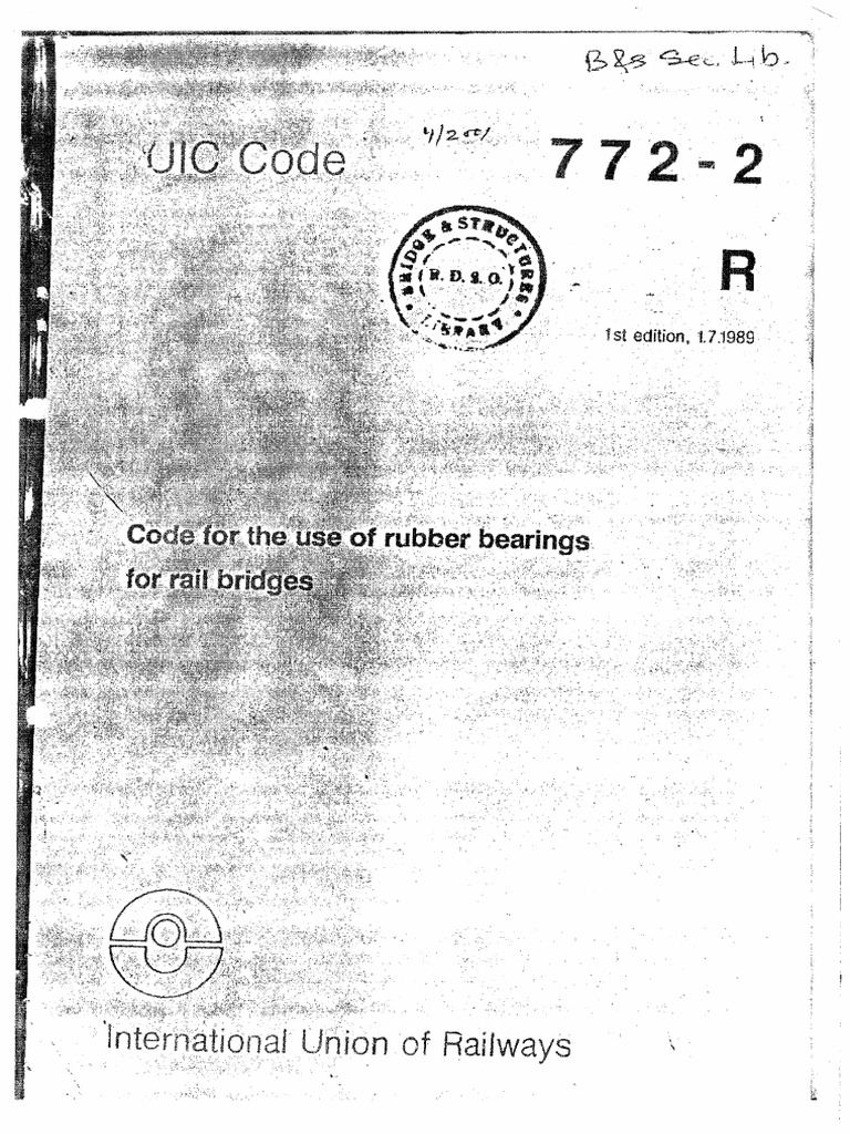 Uic 772-2R PDF | PDF | Stress (Mechanics) | Bearing (Mechanical)