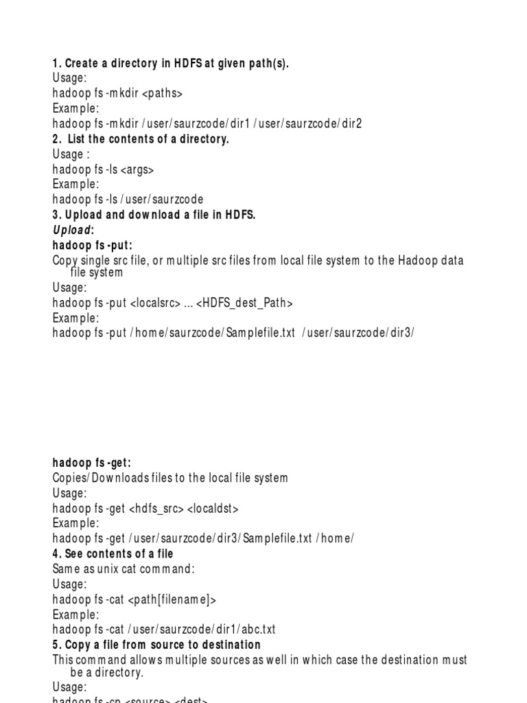 Create A Directory in HDFS at Given Path(s) .: Upload | PDF