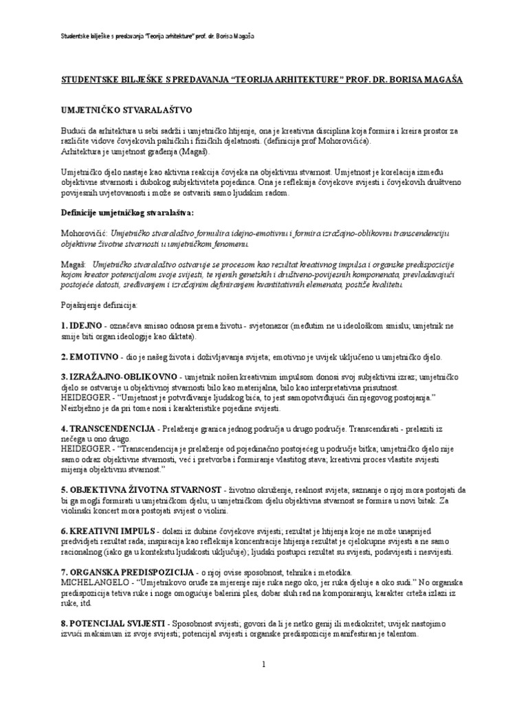 TEORIJA-studentska Skripta | PDF