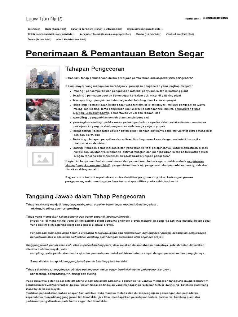 Pemantauan Beton Segar | PDF