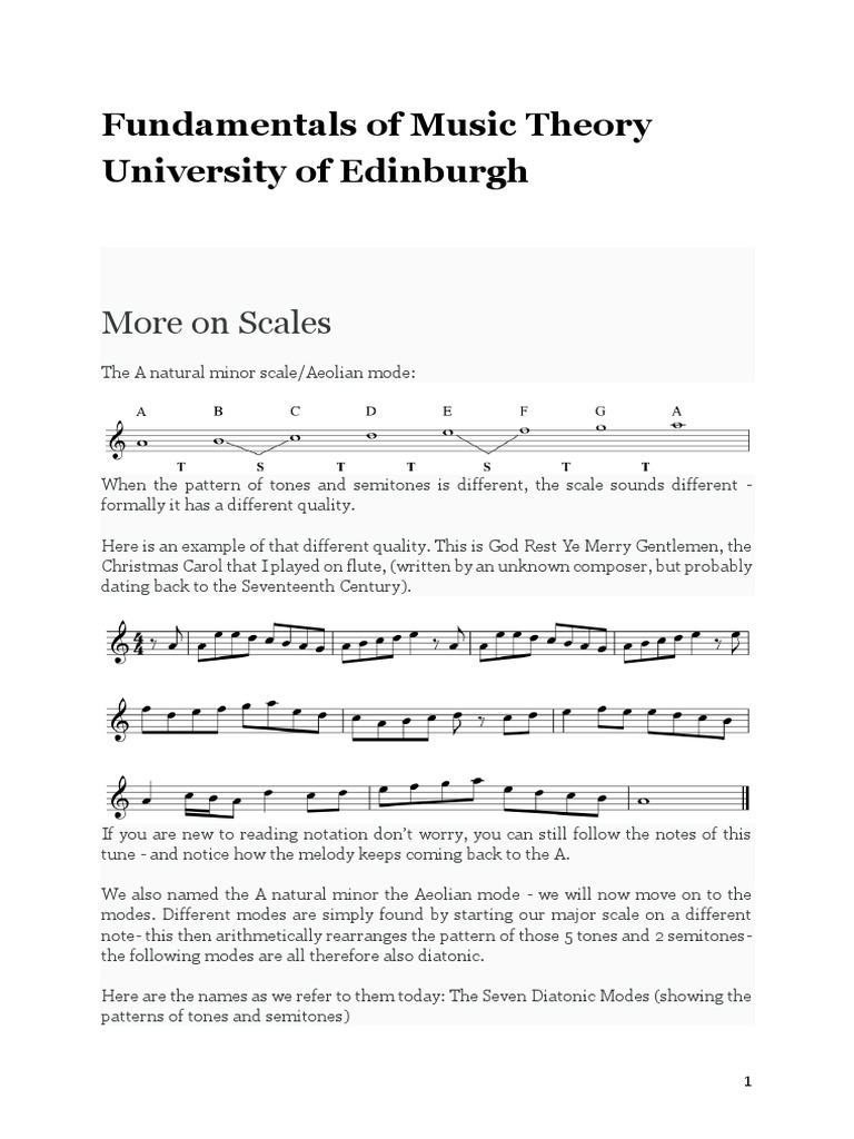 Fundamentals of Music Theory - University of Edinburgh | PDF | Chord ...