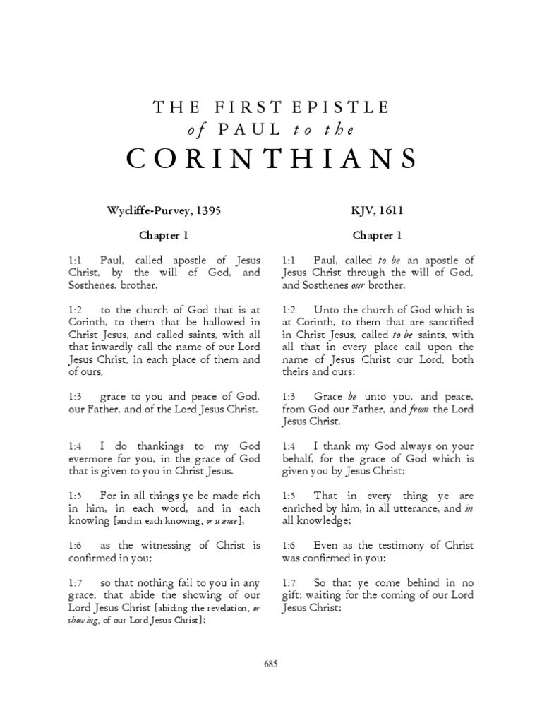 Corinthians: The First Epistle of PAUL To The | PDF | First Epistle To ...