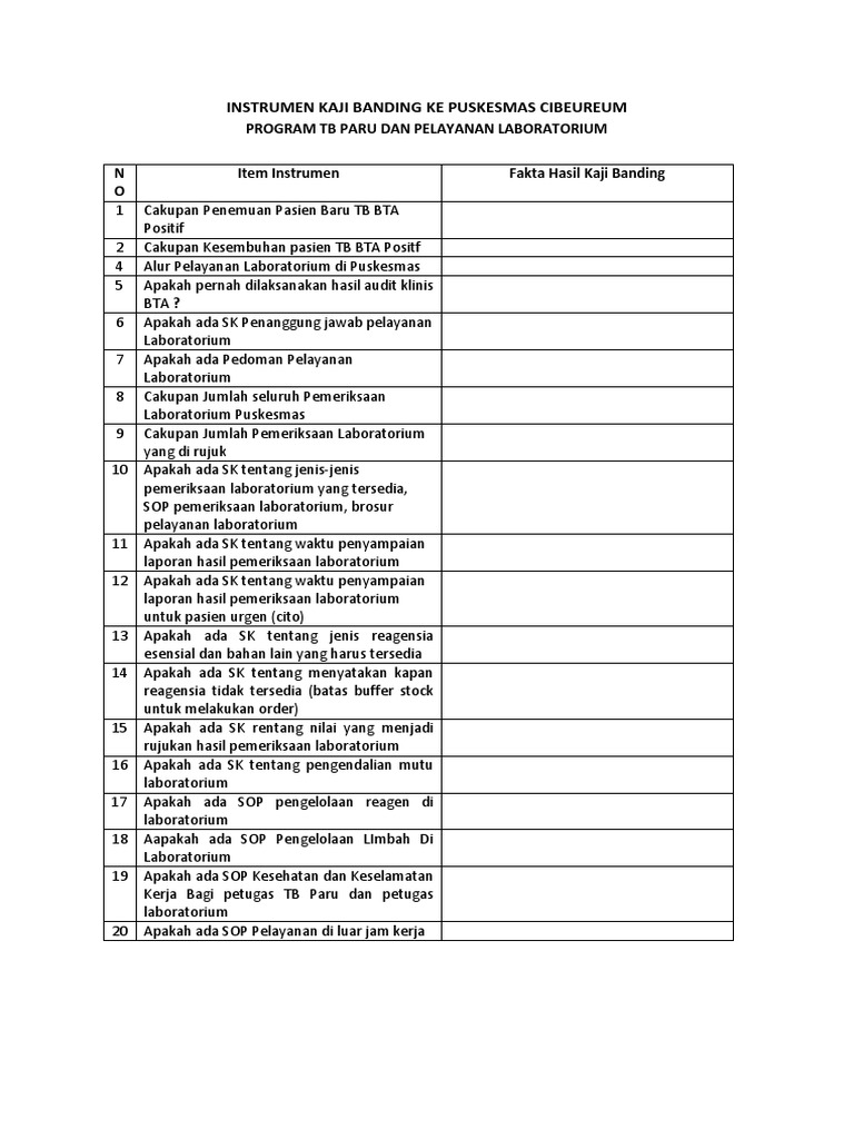 Instrumen Kaji Banding | PDF