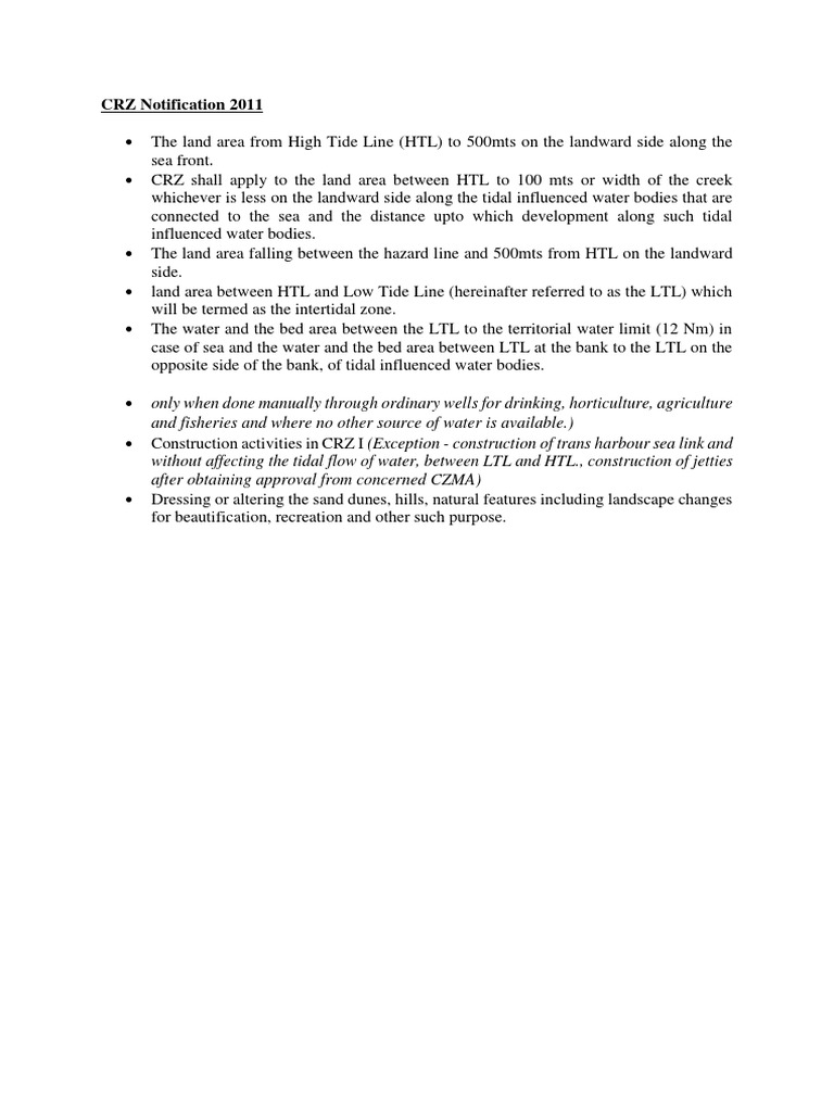 CRZ Notification 2011 | PDF
