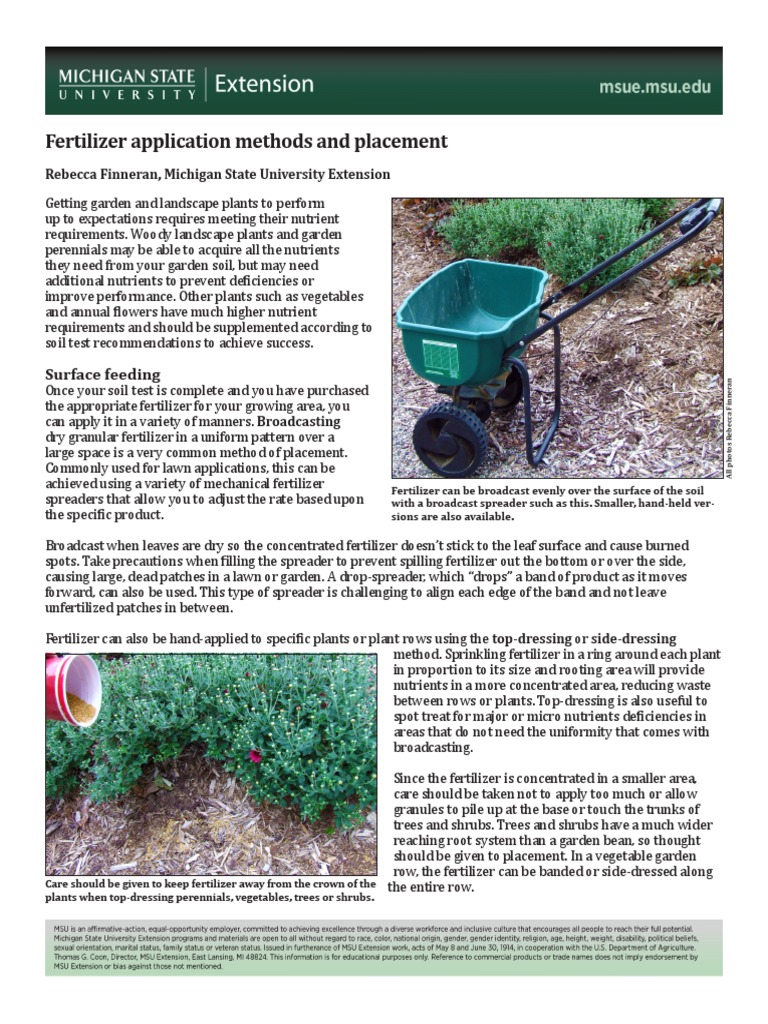 Fertilizer Application Methods and Placement Rebecca Finneran | PDF ...