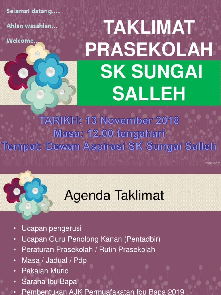 Taklimat Prasekolah 2019 | PDF