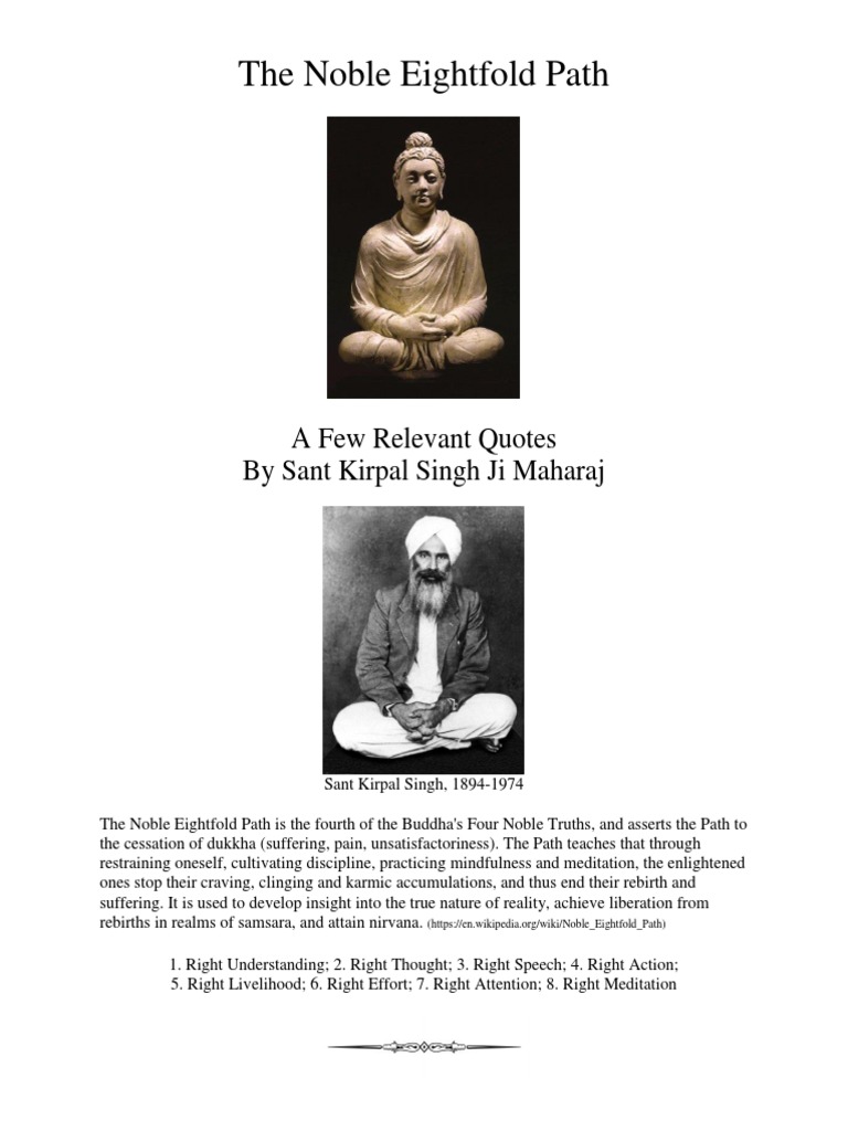 Eight Fold Path | PDF | Four Noble Truths | Noble Eightfold Path