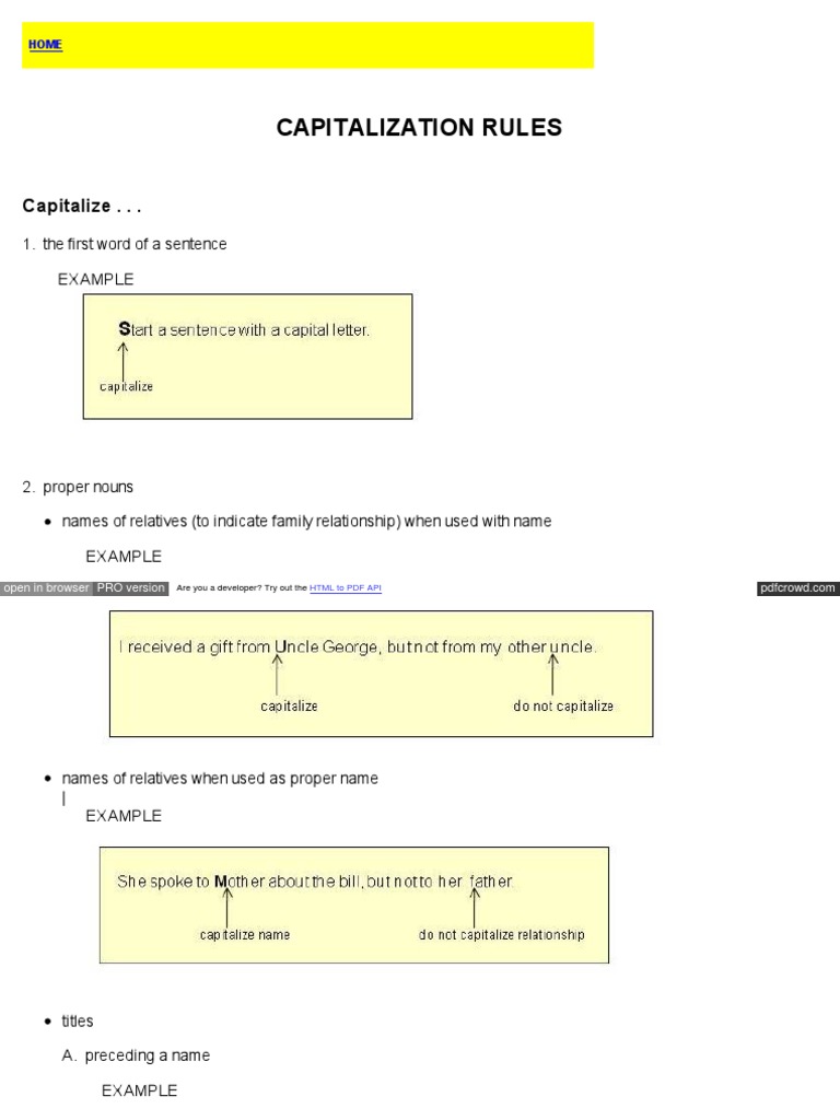 Capitalisation Rules | PDF | Html | Linguistic Typology