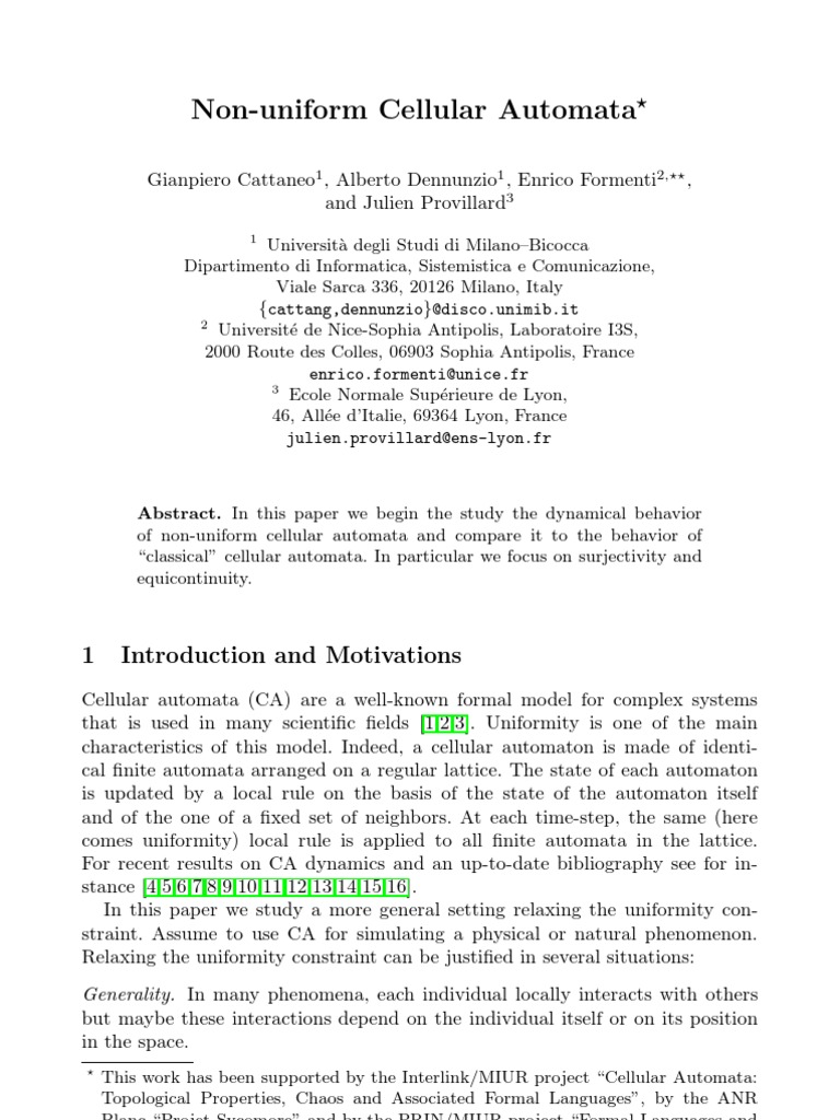 Non Uniform Cellular Automata Pdf Vertex Graph Theory Theorem 6032