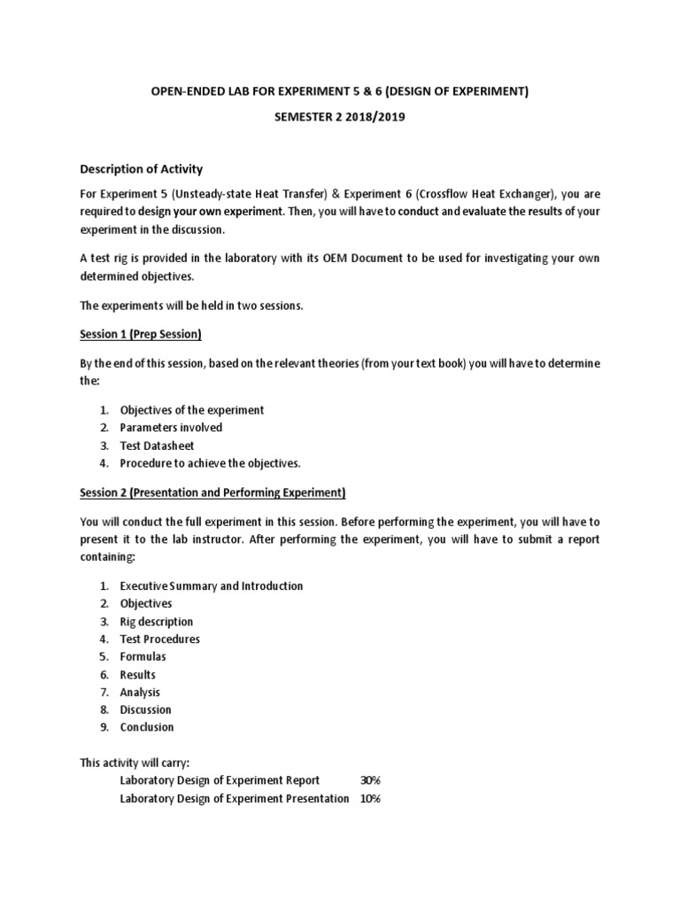 Instructions On Open-Ended Lab | PDF