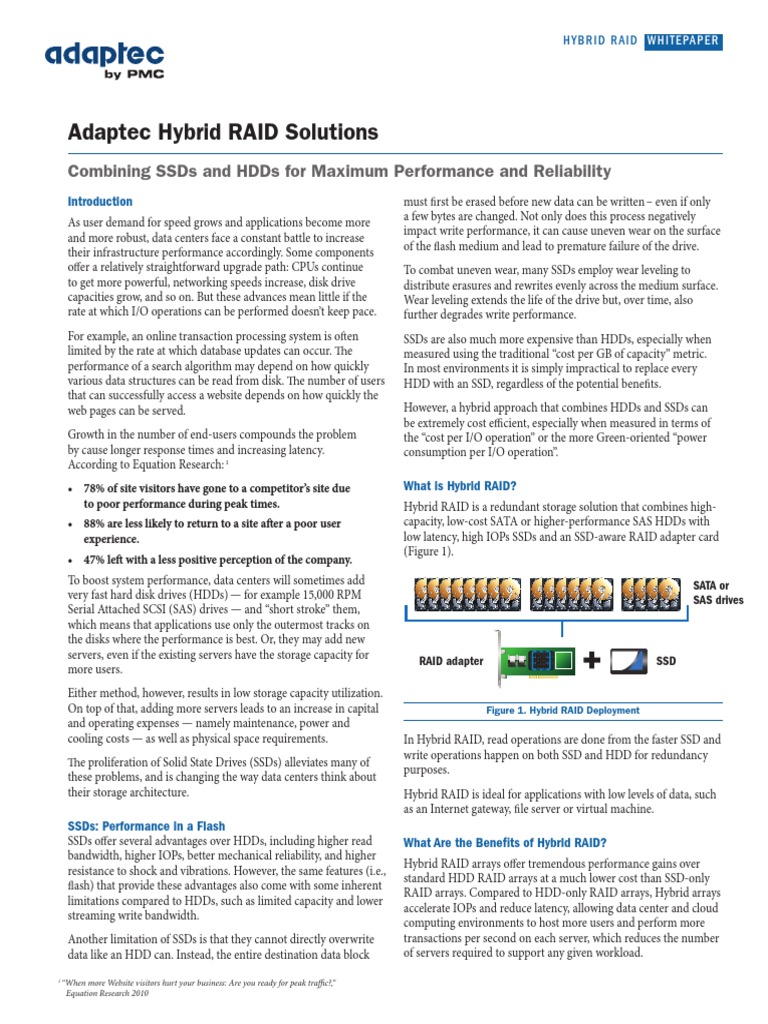 Adaptec Hybrid Raid Solutions: Combining Ssds and Hdds For Maximum Performance and Reliability ...