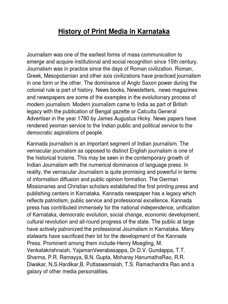 History of Print Media | PDF | Journalism | News