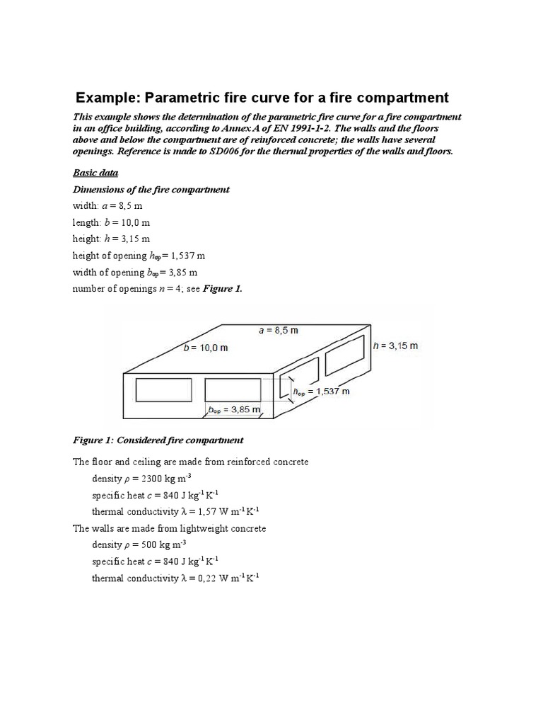 Example: Parametric Fire Curve For A Fire Compartment: Op Op | PDF