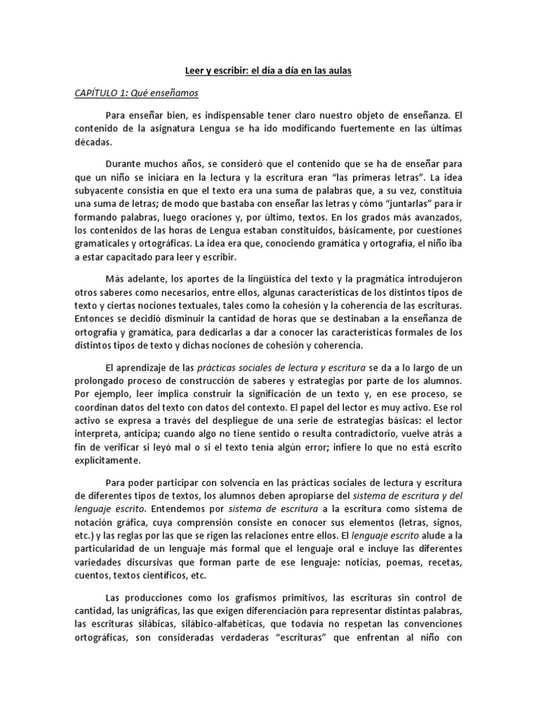 Leer y escribir: el día a día en las aulas | Lectura (proceso) | Escritura