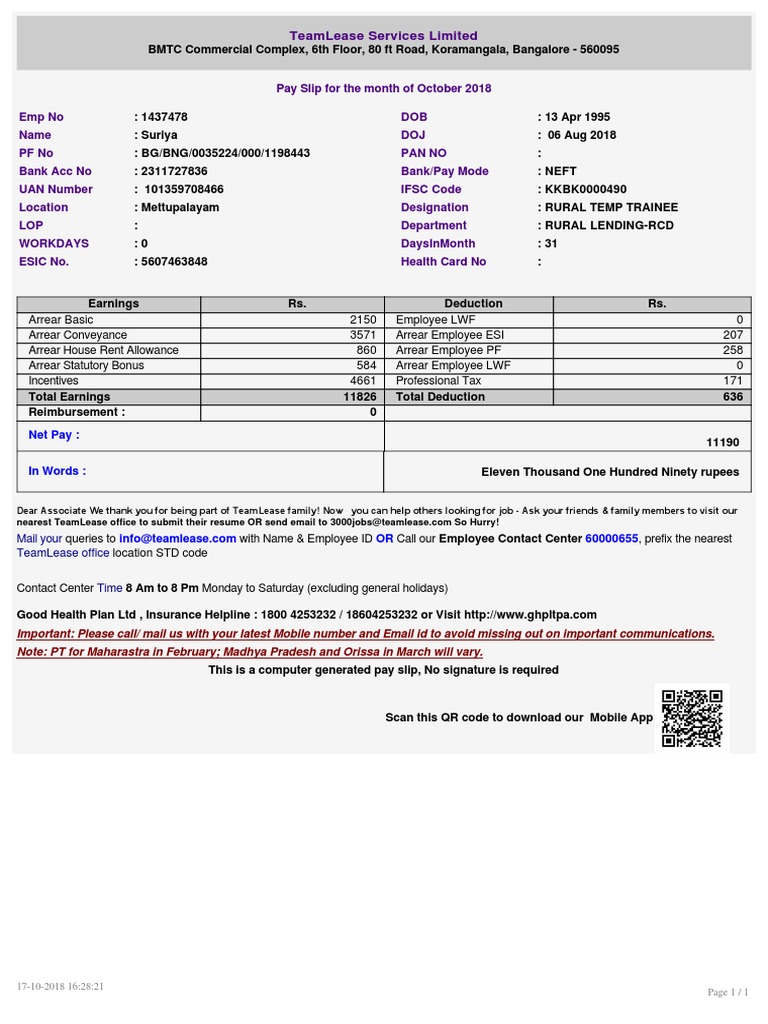 Payslip Model | Download Free PDF | Government Finances | Payments