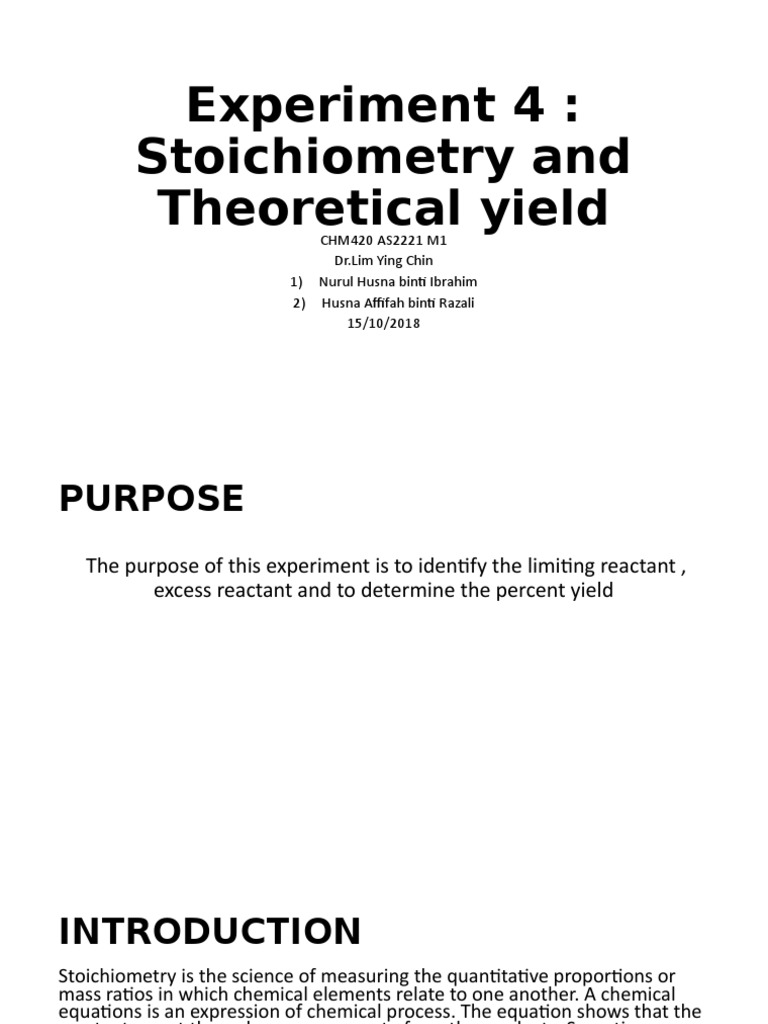 Lab | PDF | Stoichiometry | Mole (Unit)
