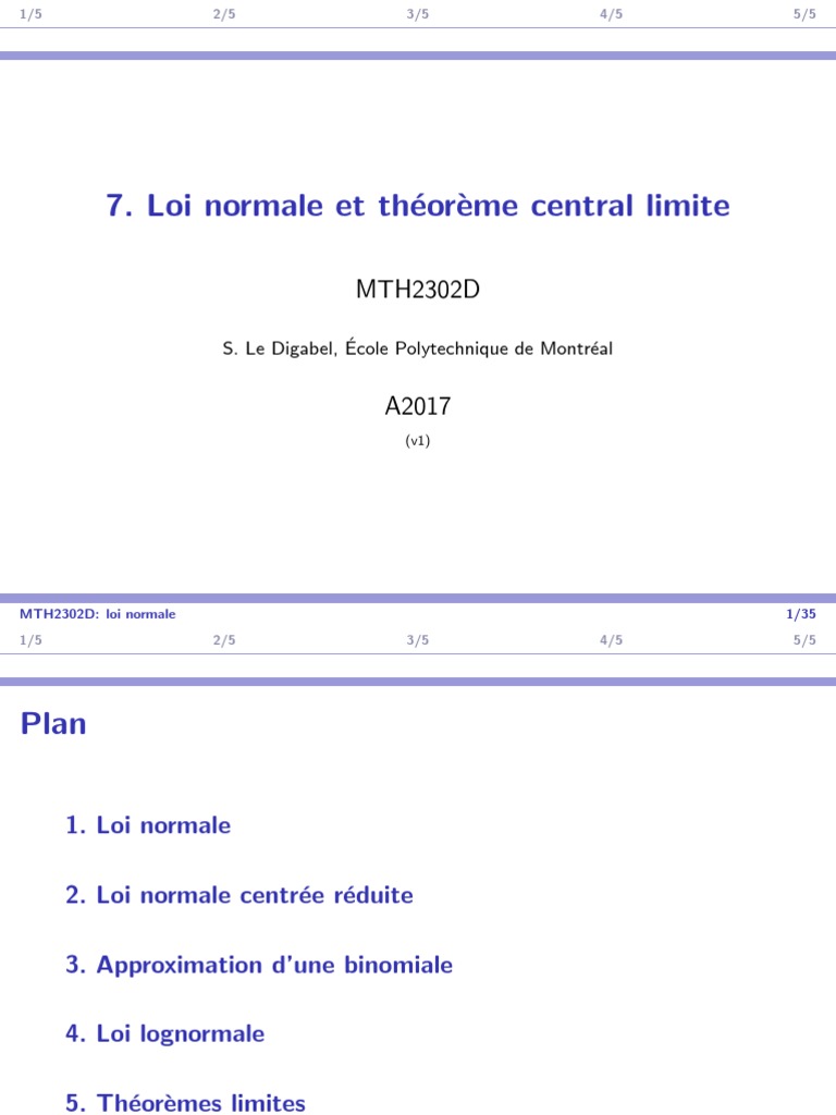 Introduction à la loi lognormale | PDF | Loi normale | Dé