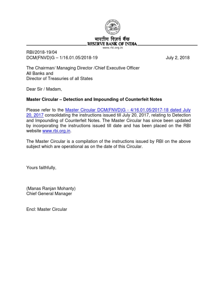 Detection and Impound of Counterfeit Notes | PDF | Banknote | Reserve ...