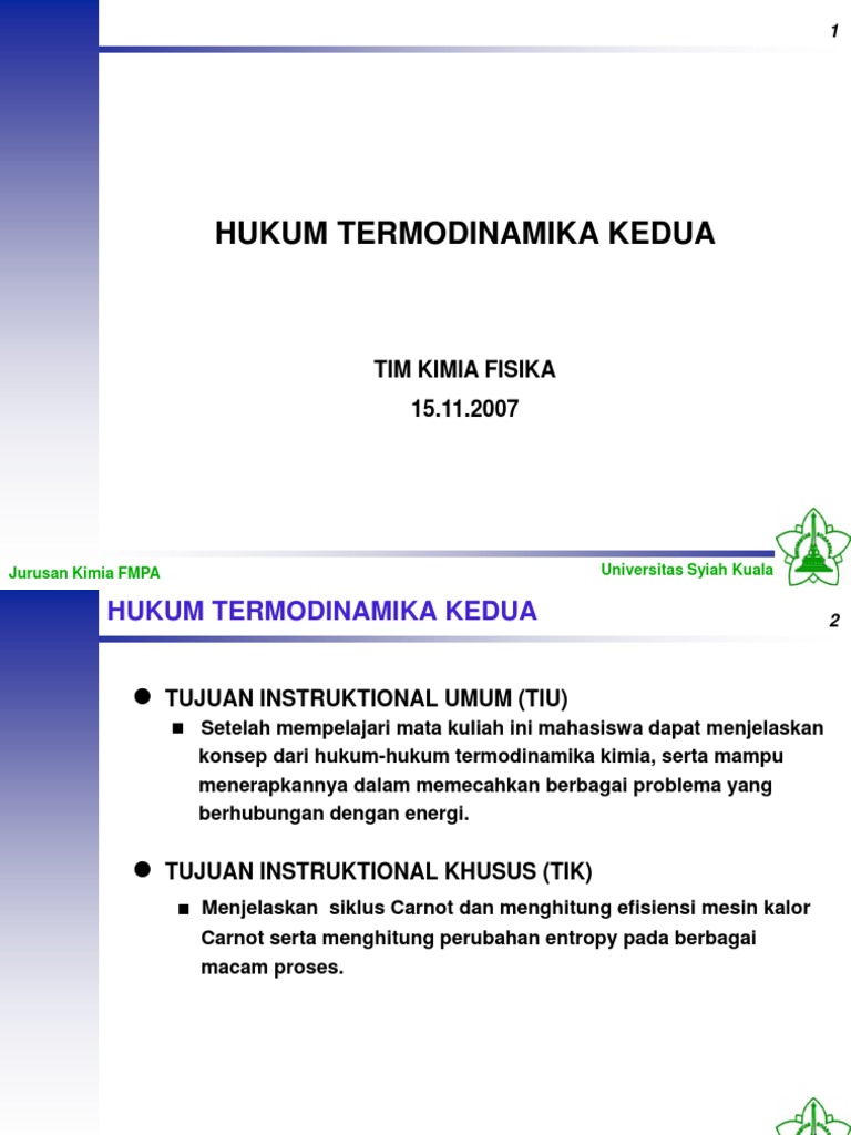 Hukum Termodinamika Kedua | PDF