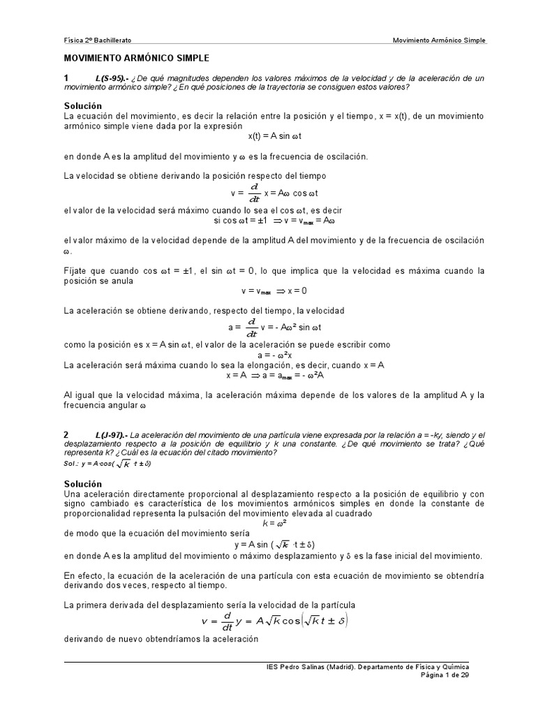 2FONDVIBPR Movimiento Armonico Transversal | PDF | Velocidad | Aceleración