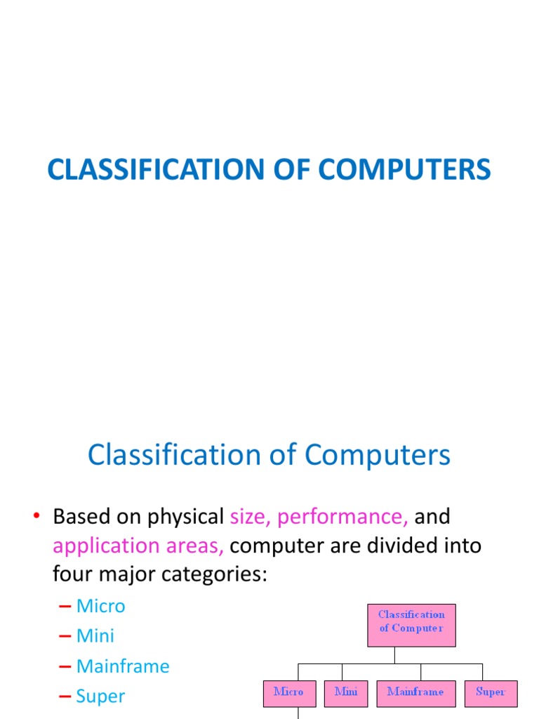 Classification of Computers | PDF | Supercomputer | Mainframe Computer