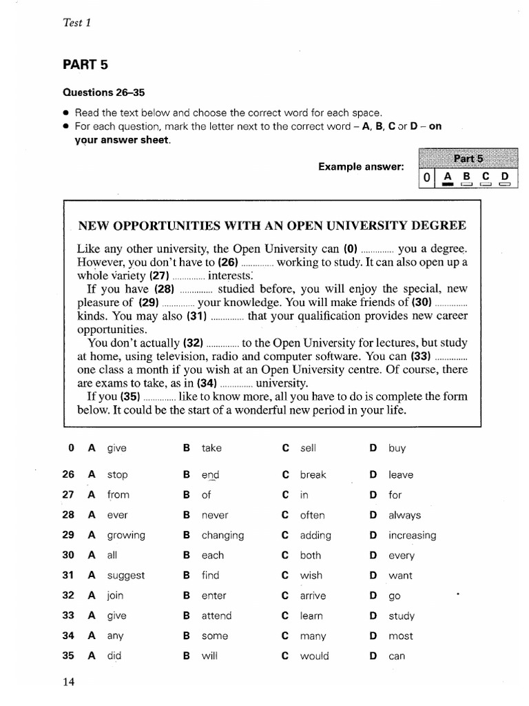 Reading Part 5 - PET 3 | PDF